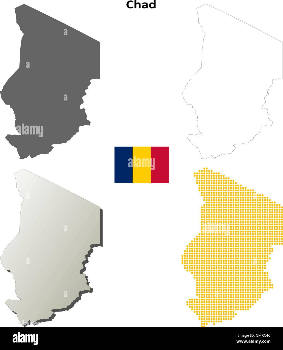 Carte du pays chad Banque d'images vectorielles - Alamy