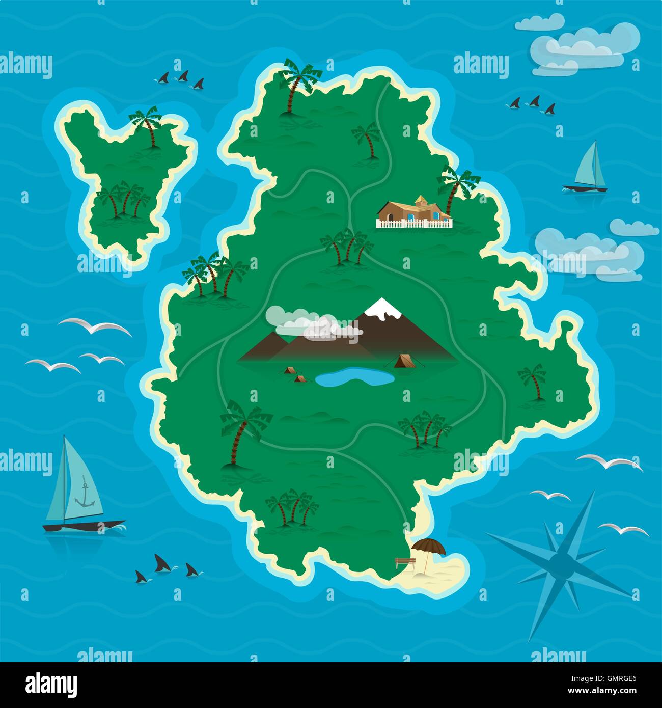 Belle ile en mer island Banque d'images vectorielles - Alamy