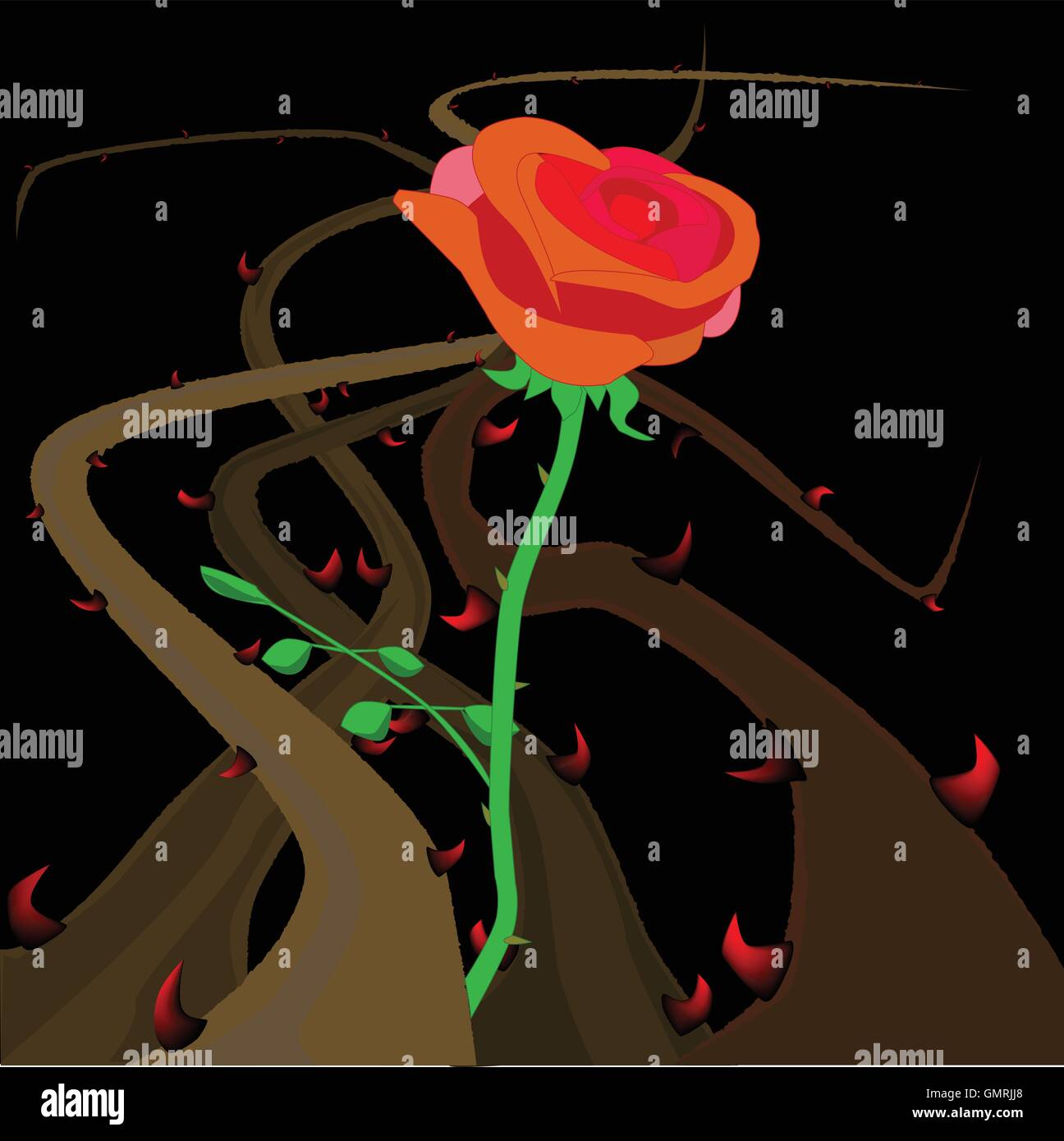 épines de roses Banque d'images vectorielles - Alamy