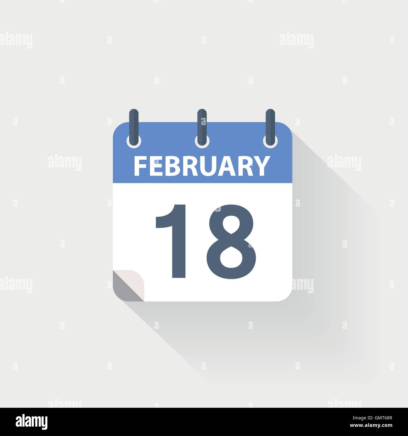 Icône de calendrier 18 février Banque de photographies et d’images à ...