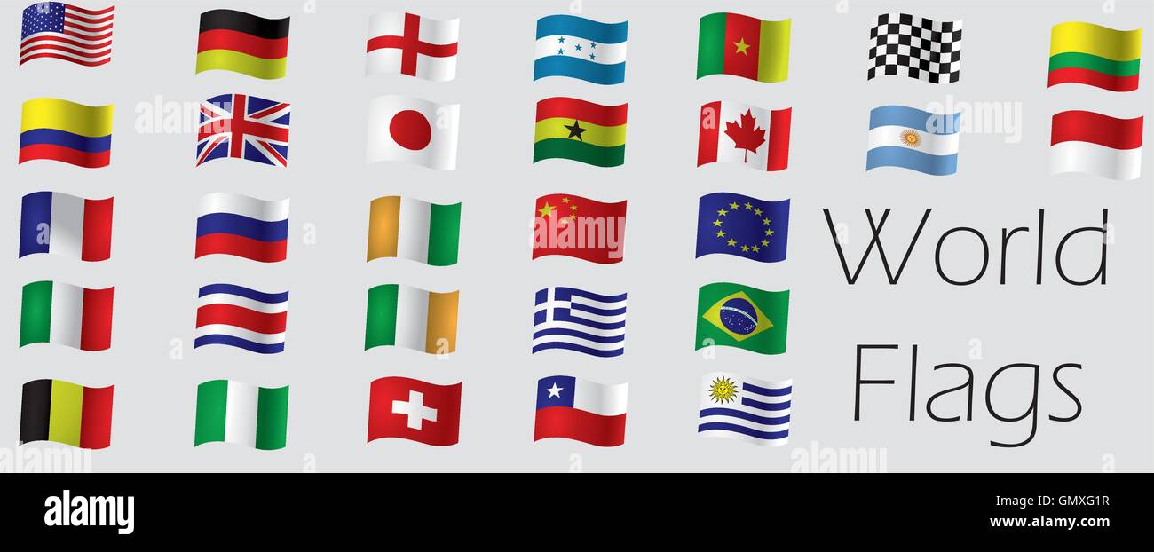 Ensemble de drapeaux du monde, Vector illustration Image Vectorielle ...