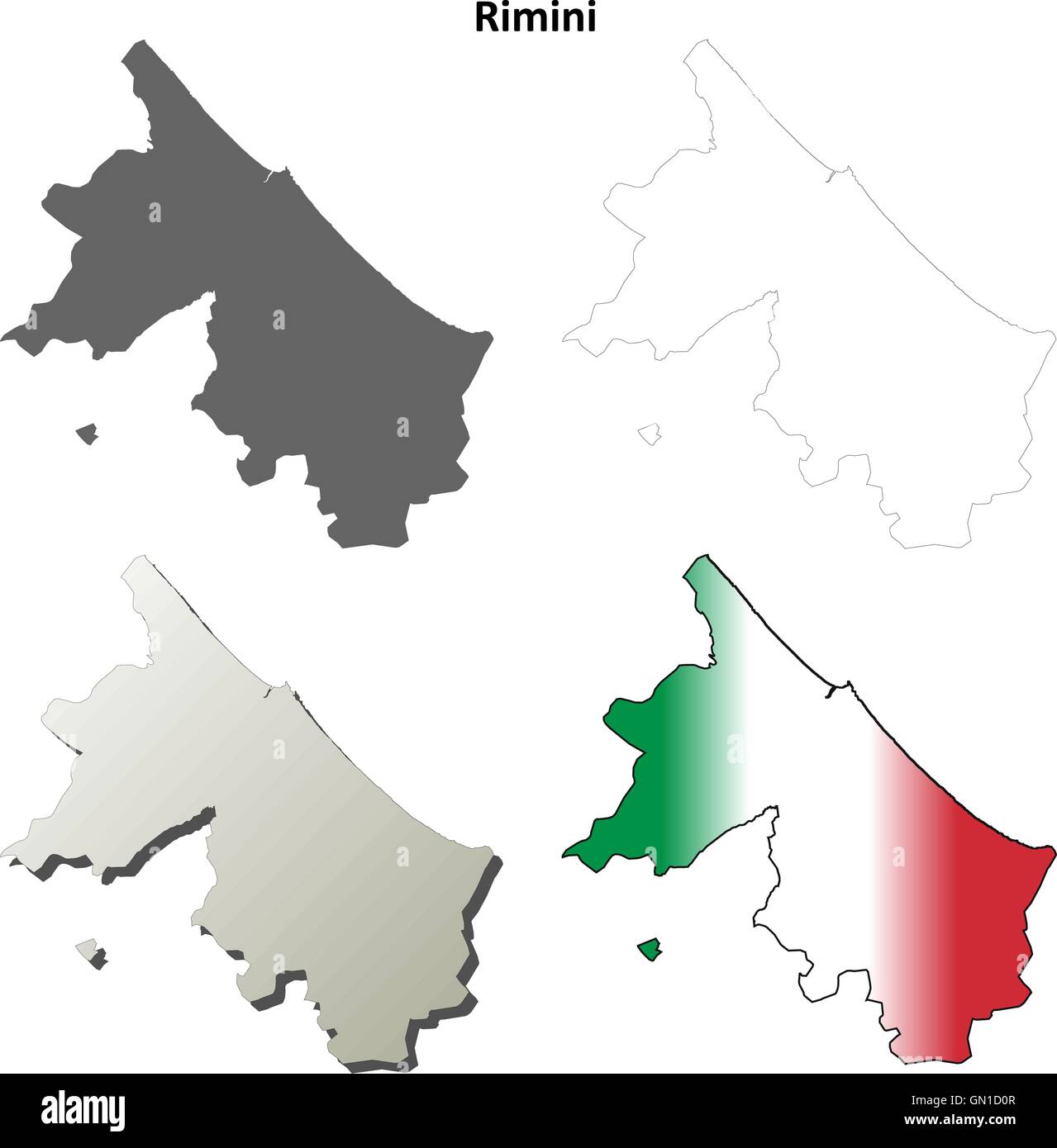 Rimini map Banque d'images vectorielles - Alamy