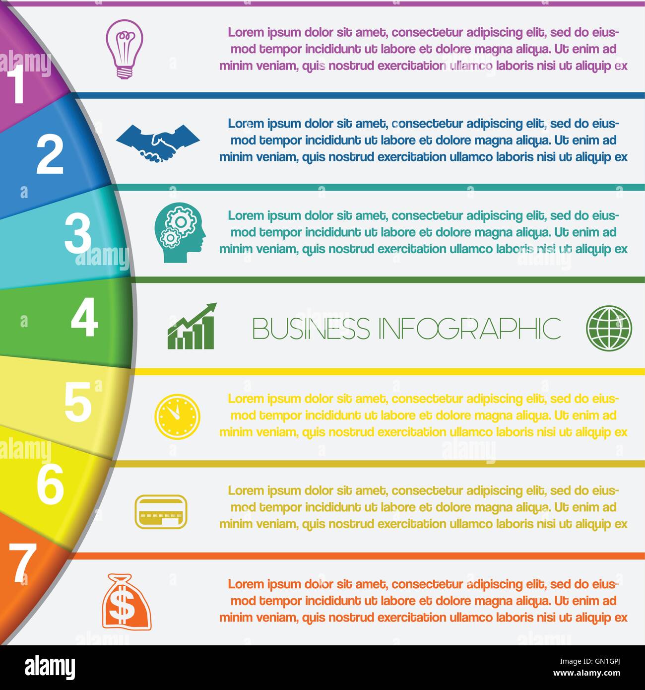 Les bandes colorées et infographies du demi-cercle pour les entreprises ...