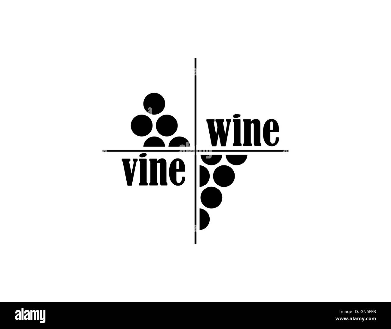 Logo de la vigne Banque d'images noir et blanc - Alamy