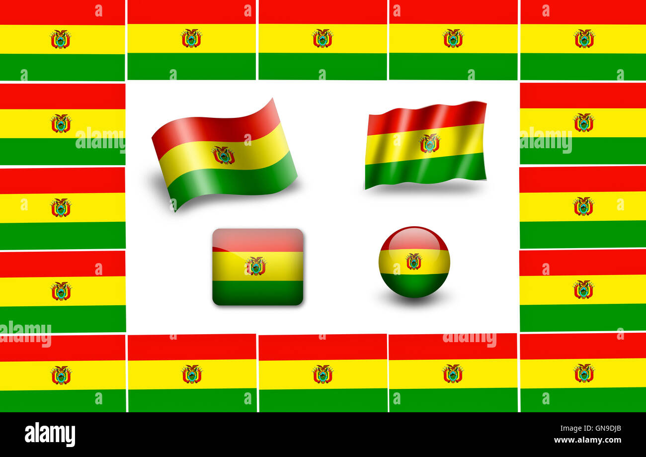 Flag bolivia icon set Banque de photographies et d’images à haute ...