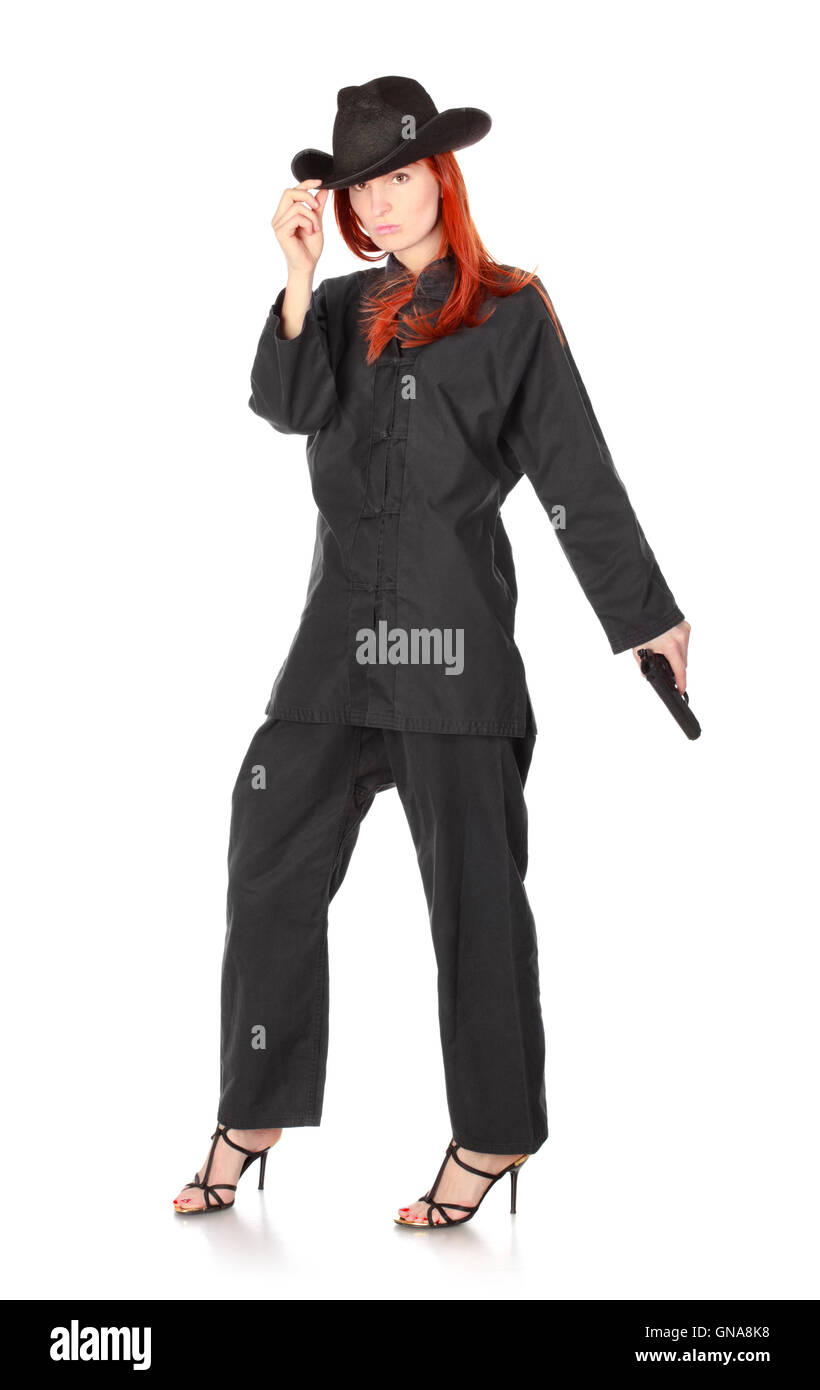 Femme espionne marcher Banque de photographies et d’images à haute ...