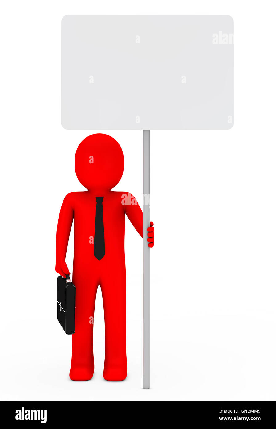 Homme tenant une pancarte de protestation Banque d'images détourées - Alamy