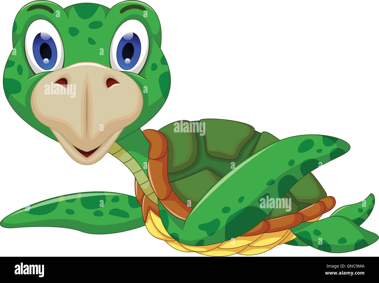 Cartoon turtle underwater deep ocean Banque d'images vectorielles - Alamy