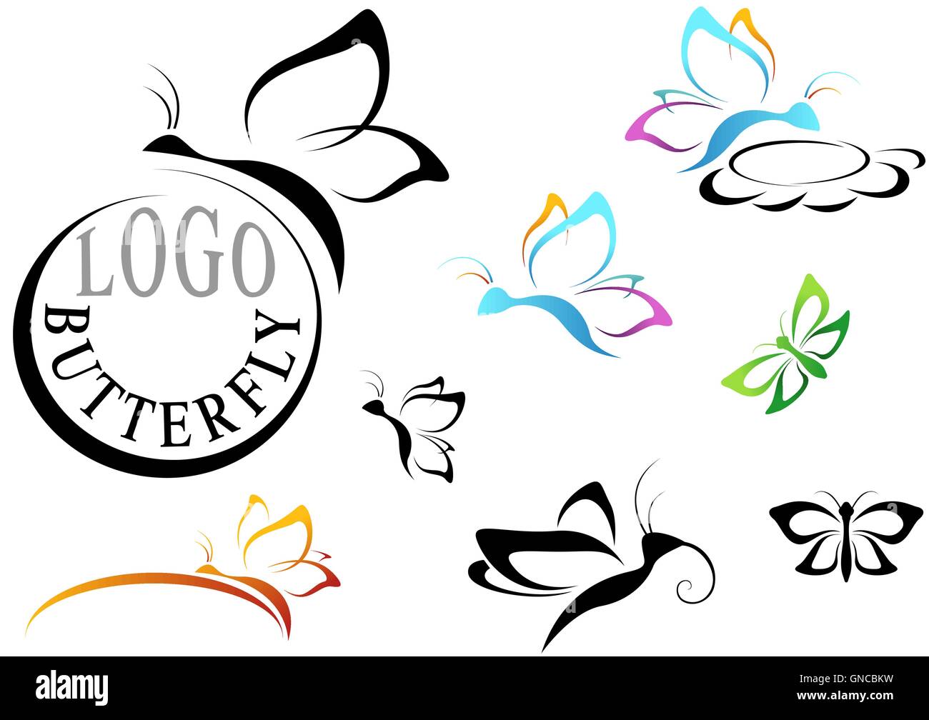 Papillon logo Banque de photographies et d’images à haute résolution ...