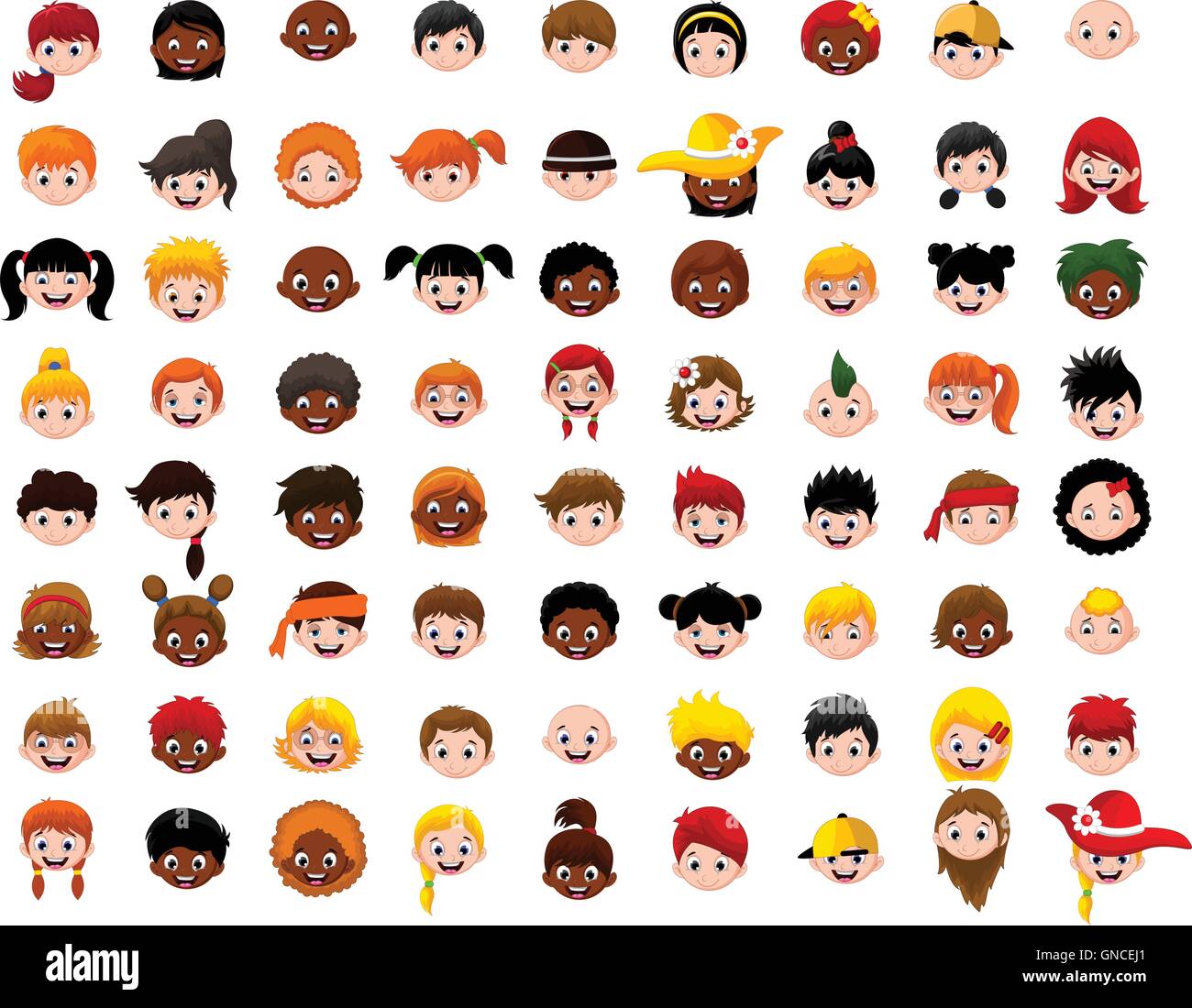 Cartoon girl child avatar sad Banque d'images vectorielles - Alamy