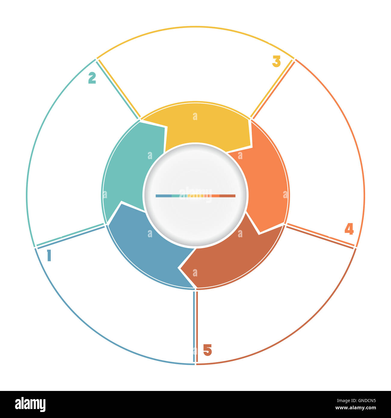 Infographie Joint torique de flèches.Template processus cyclique à cinq ...