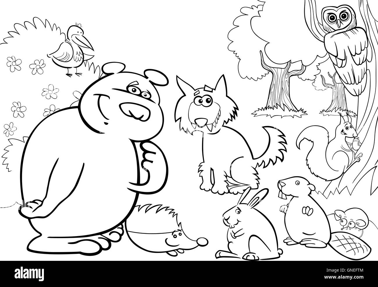 Wild forest animals coloring book Banque de photographies et d’images à ...