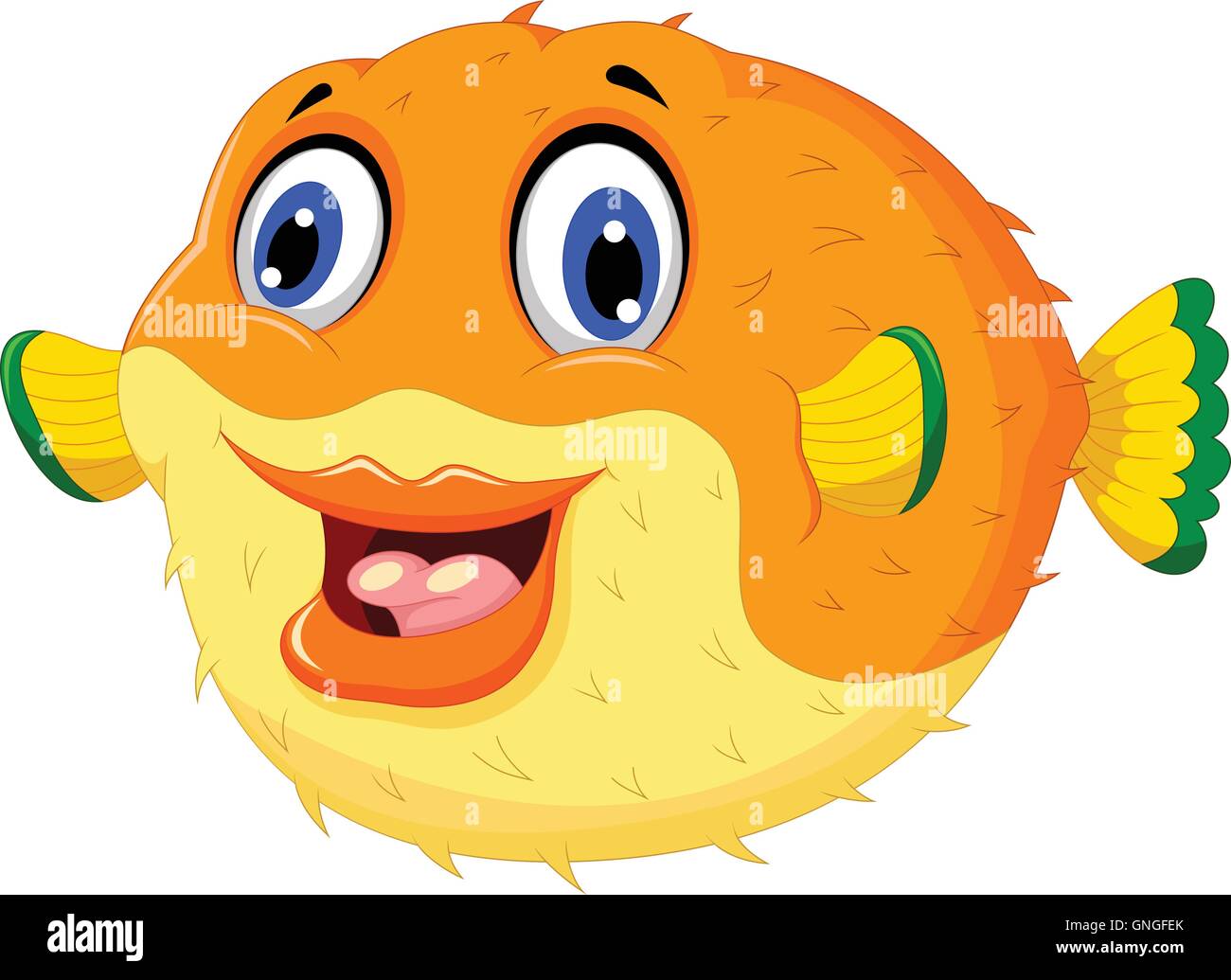 Cartoon puffer fish Banque d'images vectorielles - Alamy