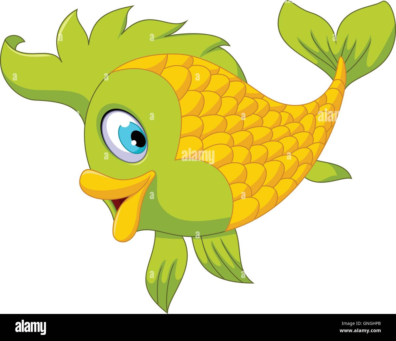 Cartoon character fish Banque d'images vectorielles - Alamy