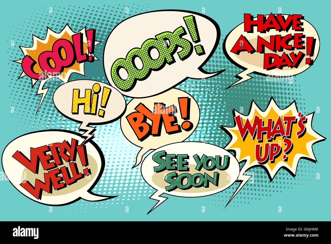 Série de bande dessinée pop art retro bulles phrases Image Vectorielle ...