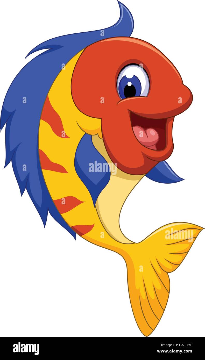 Cartoon character fish Banque d'images vectorielles - Alamy