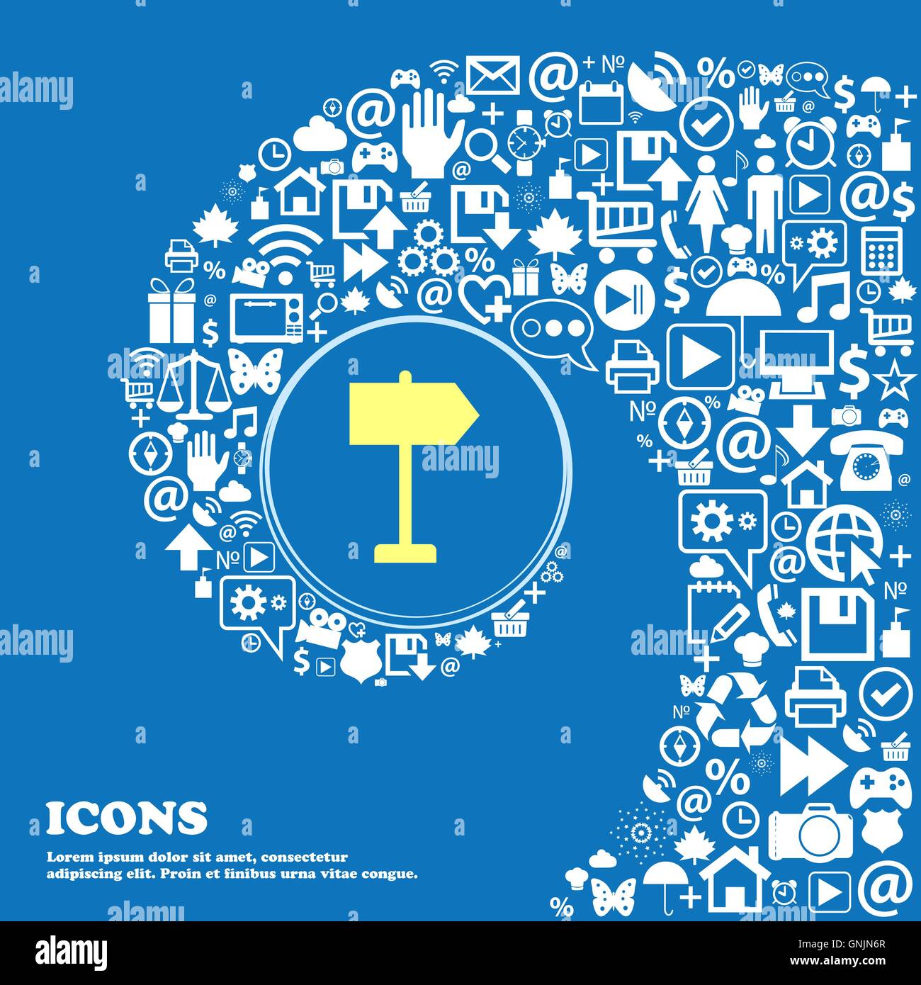 Le symbole d'orientation. Bel ensemble de belles icônes spirale ...