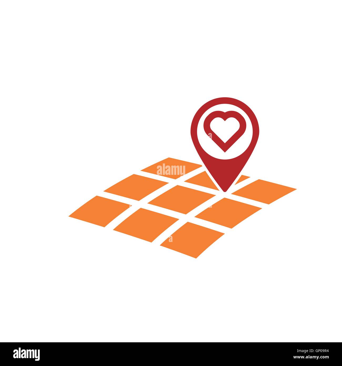 La carte gps géo localisation avec symbole coeur love concept abstract ...