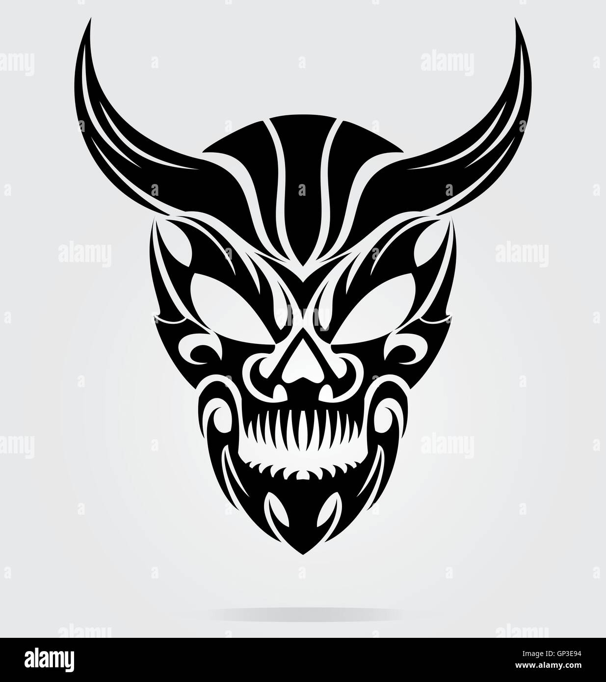 Tête de démon maléfique Banque d'images vectorielles - Alamy