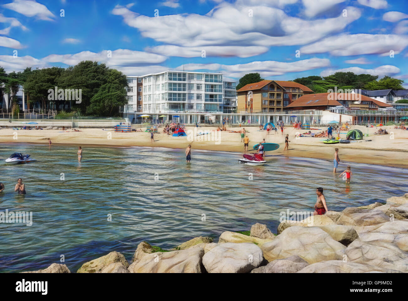 Scène de plage de Sandbanks dynamique Photo Stock - Alamy