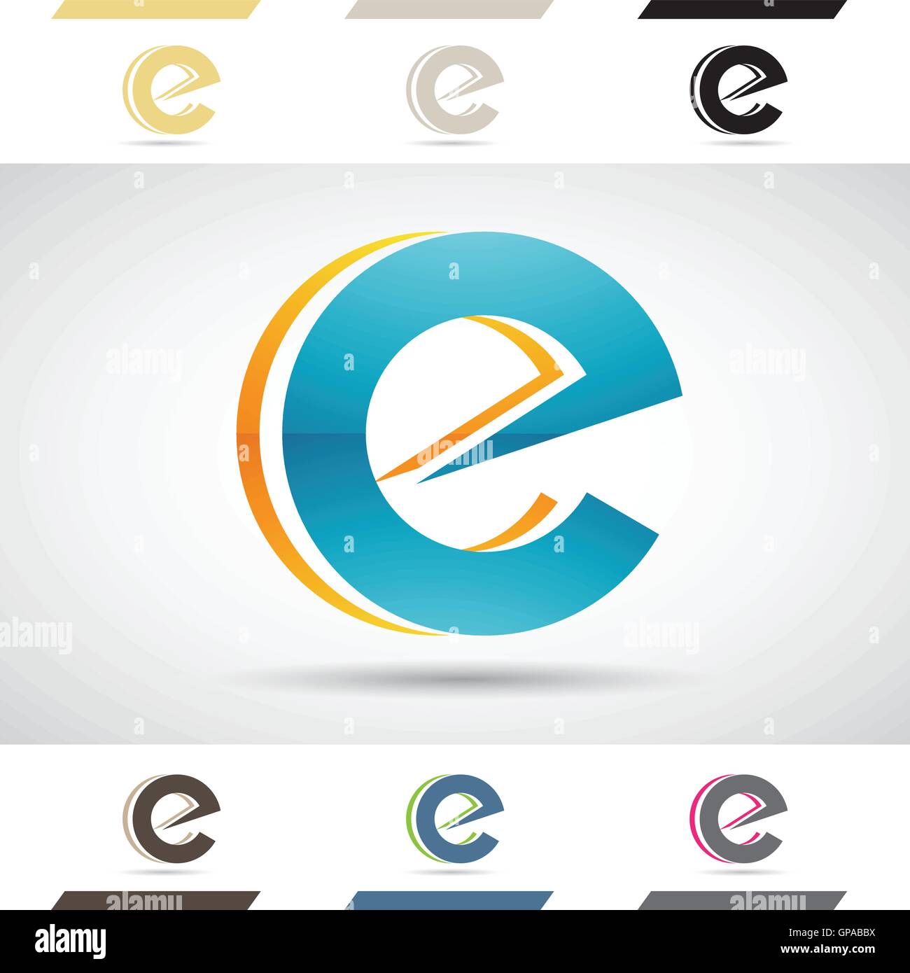 Conception de logos et icônes Stock colorés de formes Lettre E, Vector ...