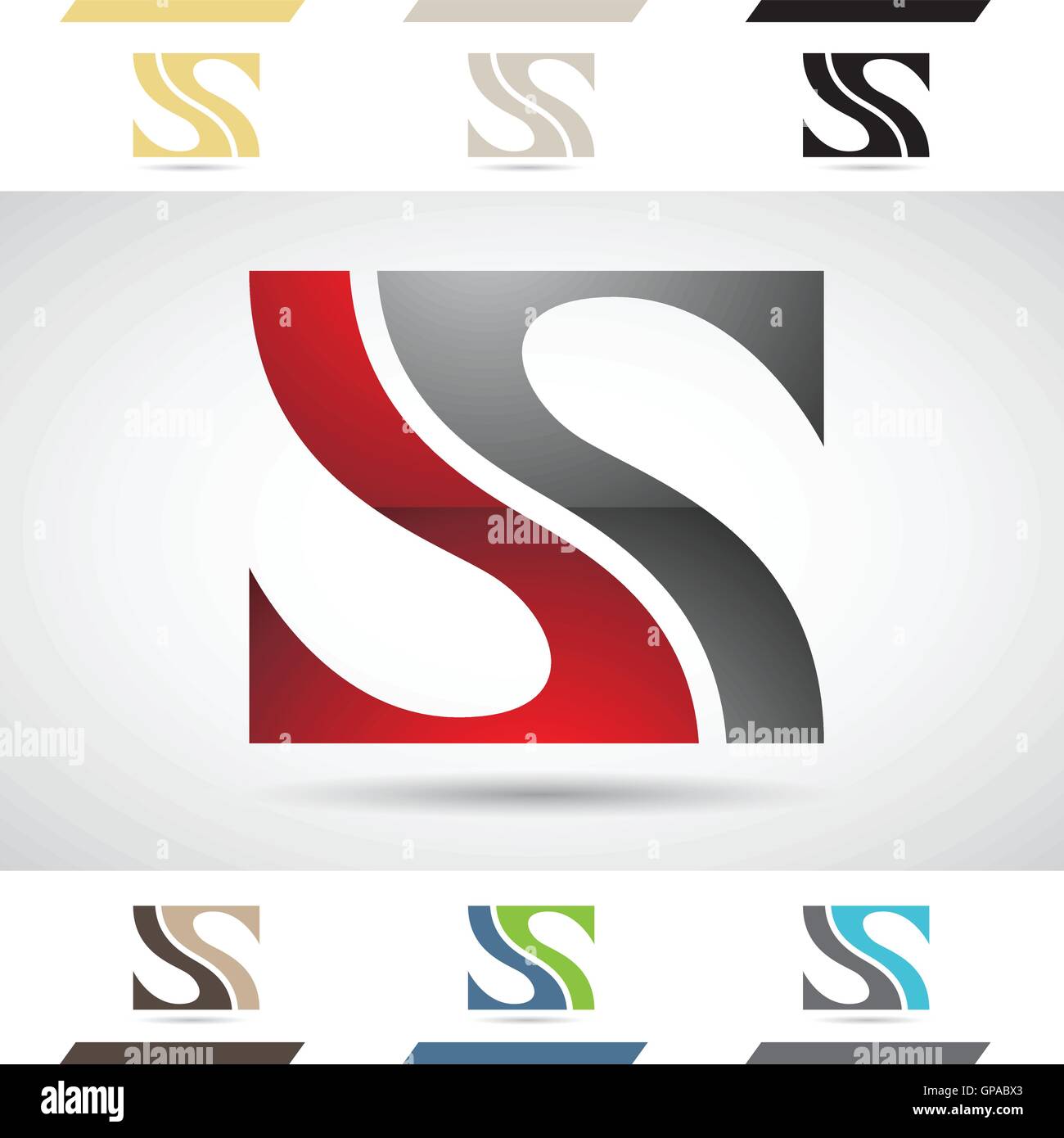 Conception de logos et icônes Stock colorés de formes lettre S, Vector ...