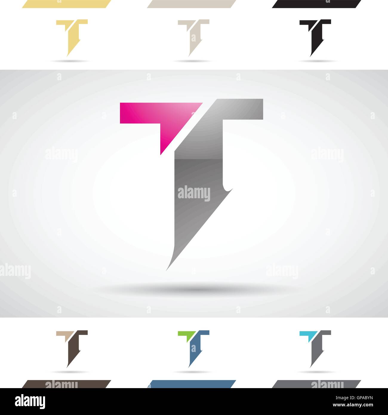 Conception de logos et icônes Stock colorés de formes Lettre T, Vector ...