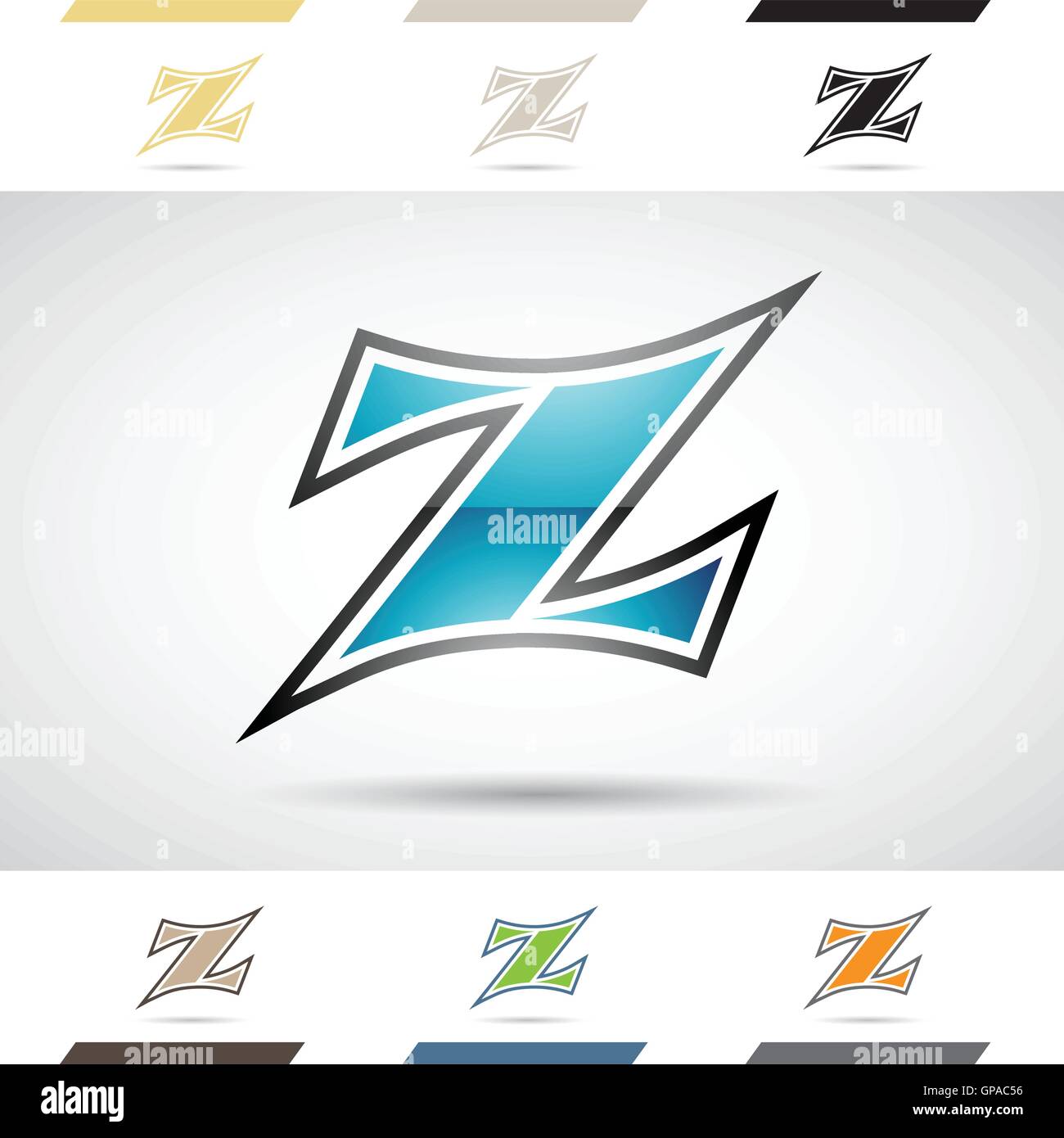 Conception de logos et icônes Stock colorés de formes Lettre Z, Vector ...