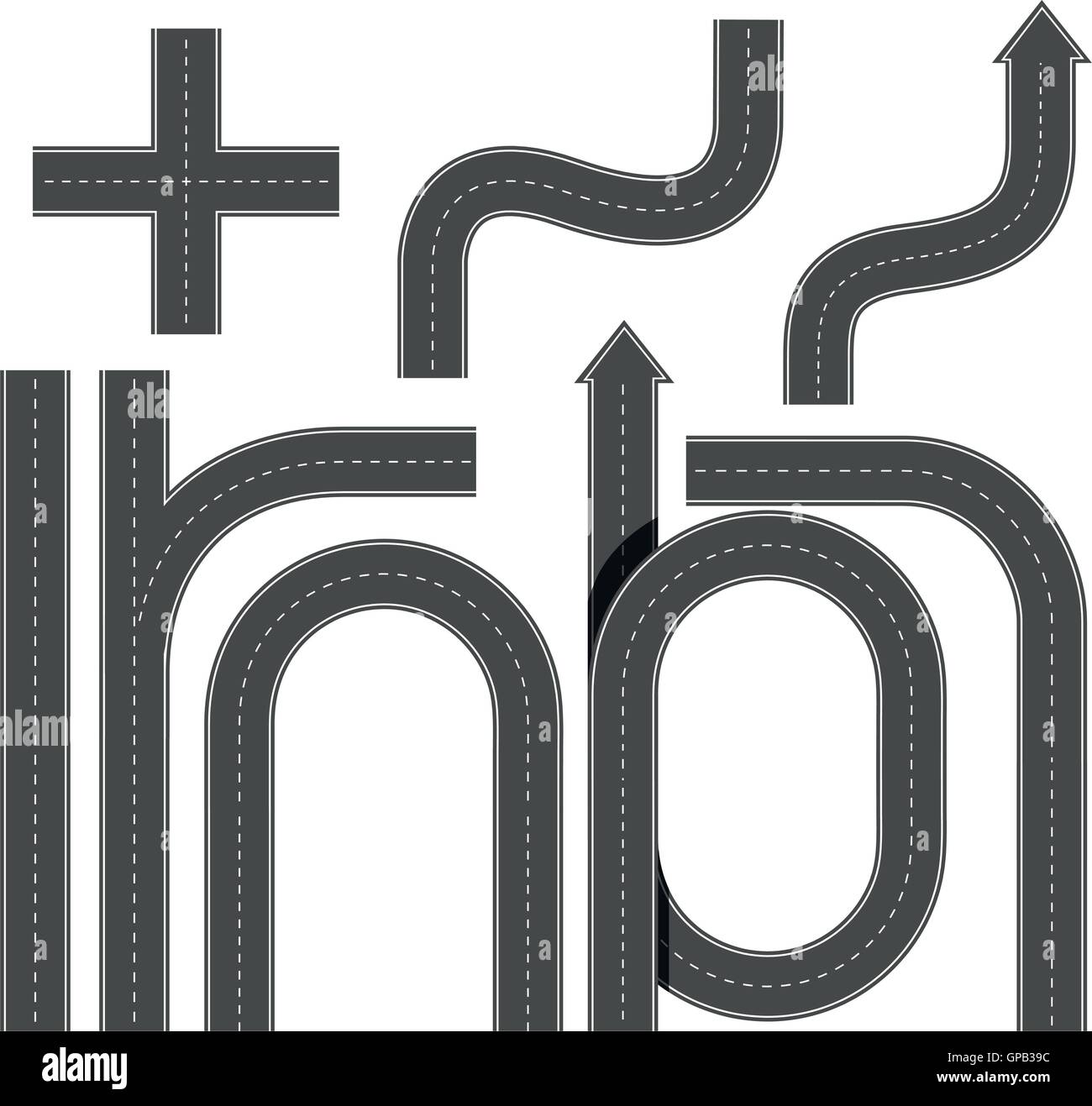 Différentes formes de routes illustration Image Vectorielle Stock - Alamy