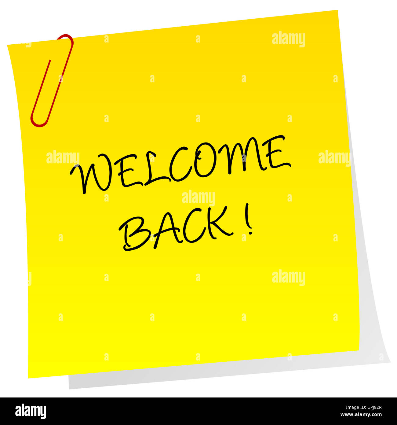 Bon retour parmi nous Banque d'images détourées - Alamy