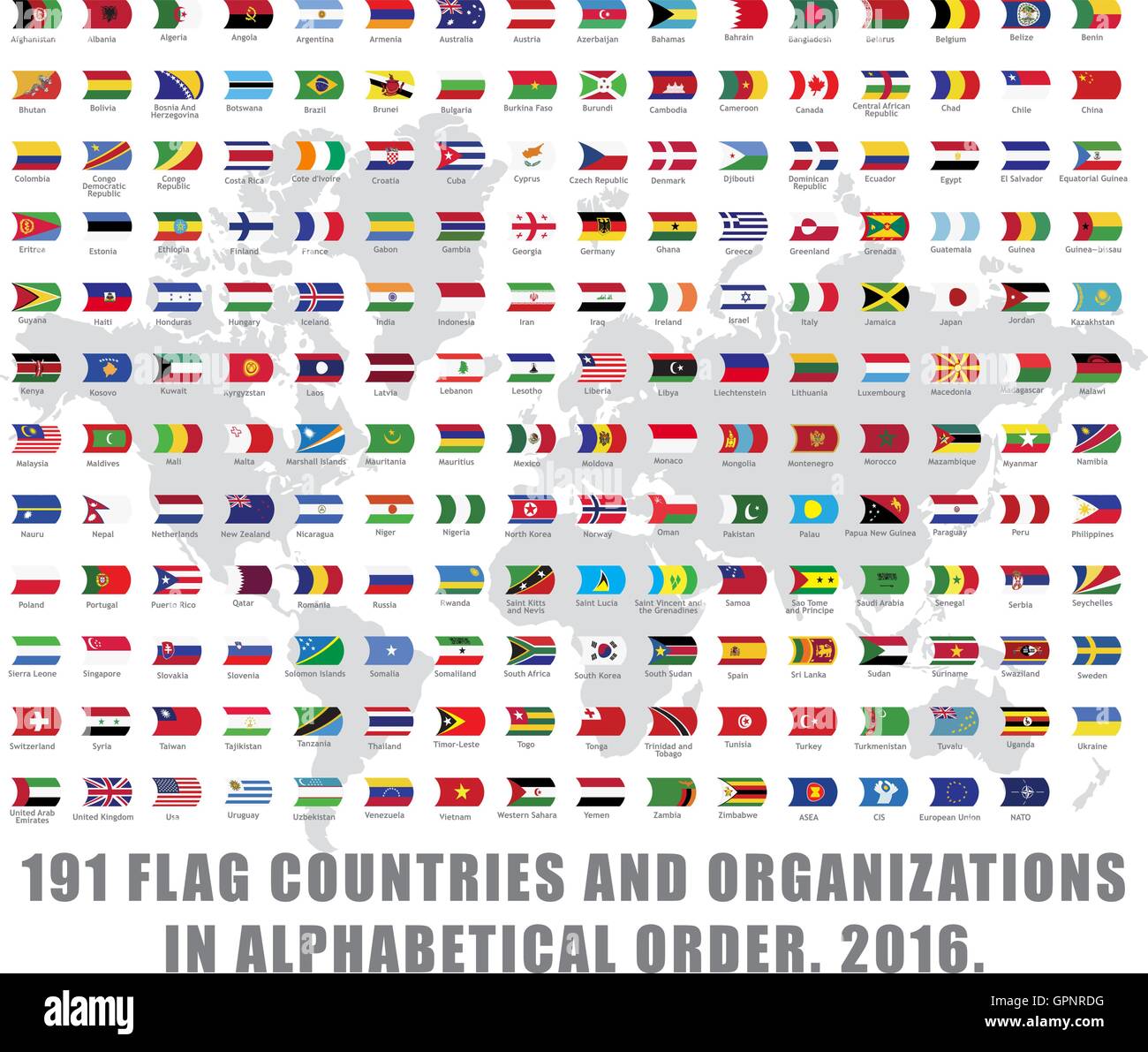 Tous les drapeaux du monde Image Vectorielle Stock - Alamy