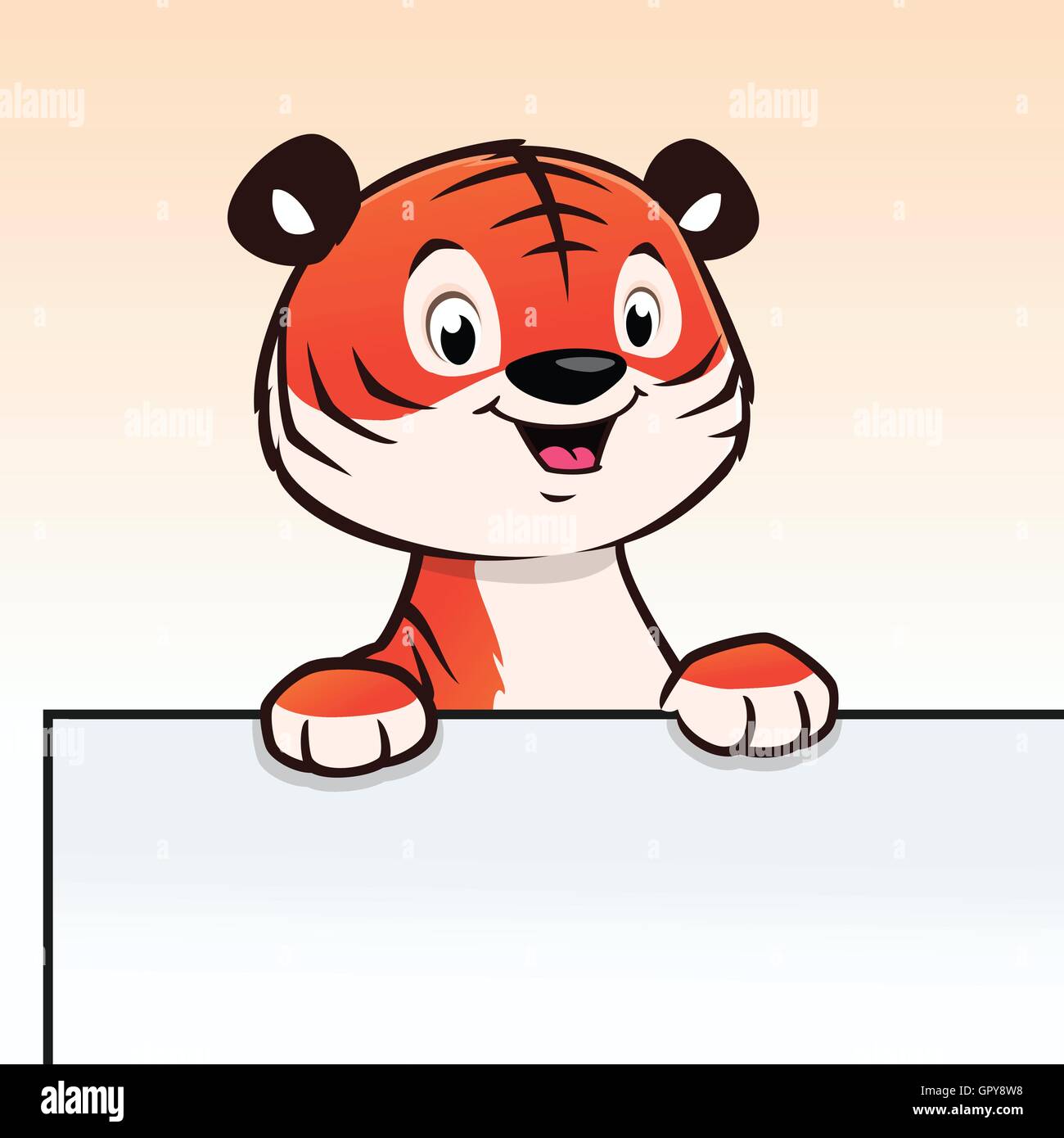 Cartoon Tiger Cub Frame Border Image Vectorielle Stock - Alamy