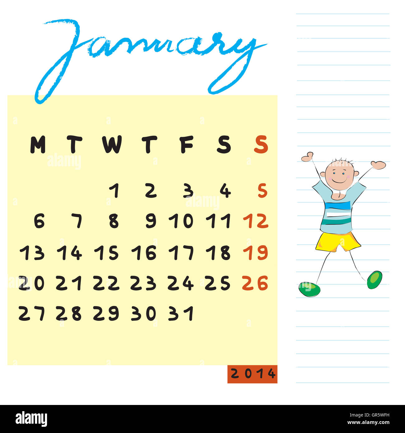 Le mois de janvier dessin Banque de photographies et d’images à haute ...