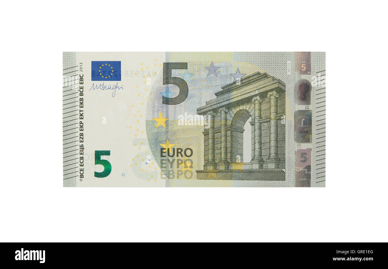 Nouveau cinq euro Banque d'images détourées - Alamy