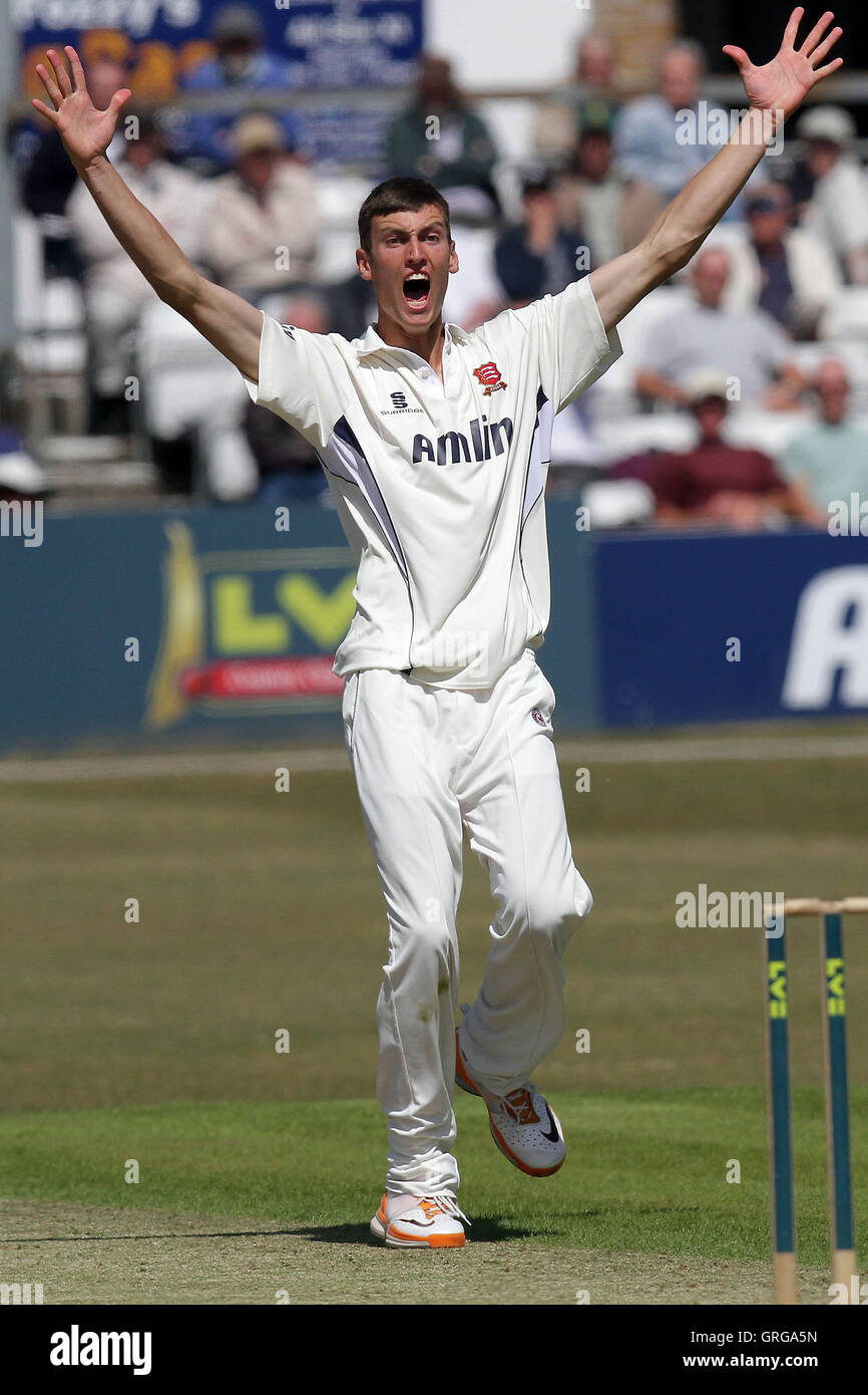 Reece Topley d'Essex appels pour un guichet - Essex LA CCC vs Middlesex ...
