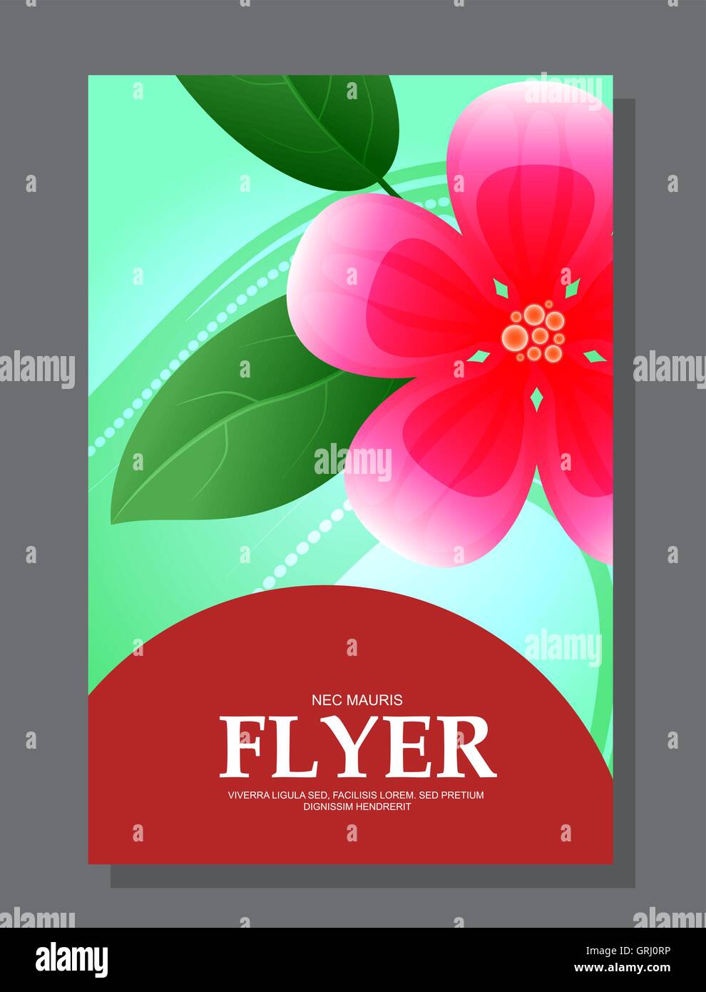 Les fleurs rouges sur un flyer. Peut être utilisé en tant que cartes de ...