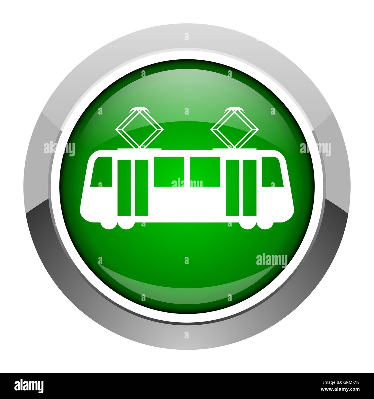 Tramway vert Banque d'images détourées - Alamy