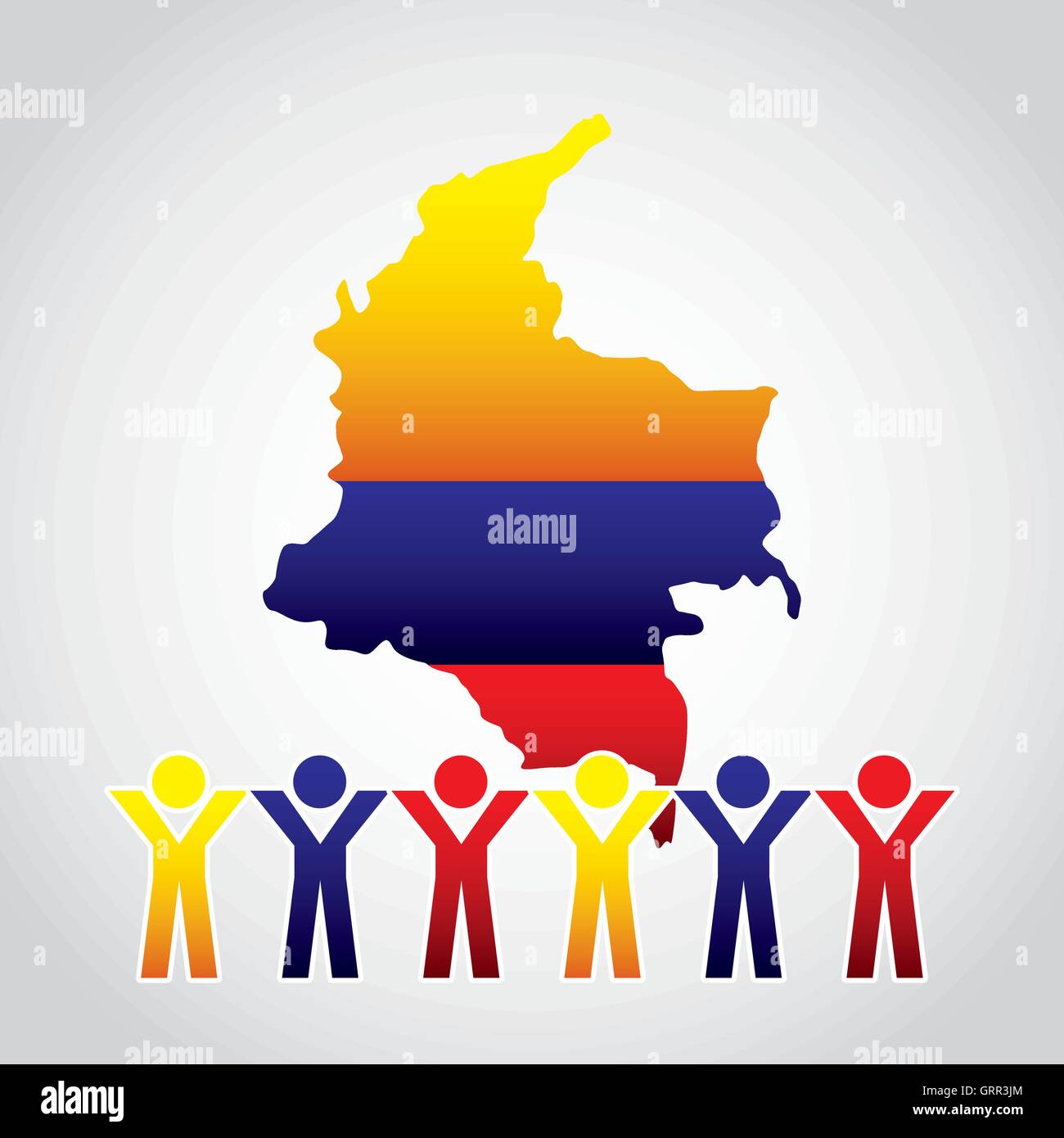 Drapeau colombien icône colorée Image Vectorielle Stock - Alamy