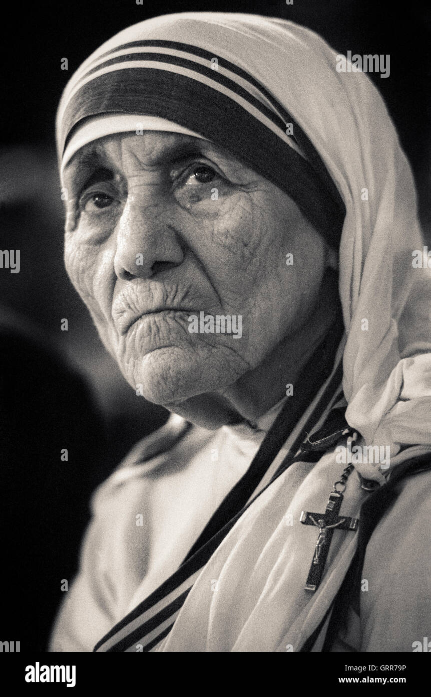 Portrait de Mère Teresa, Saint Teresa de Calcutta Photo Stock - Alamy