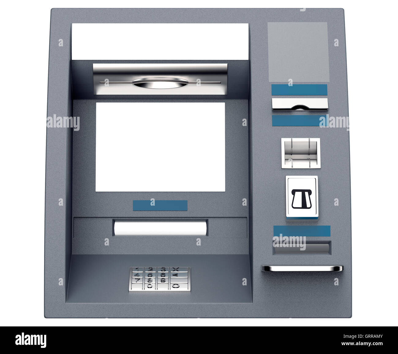 Distributeur automatique de billets isolé sur fond blanc, 3d ...