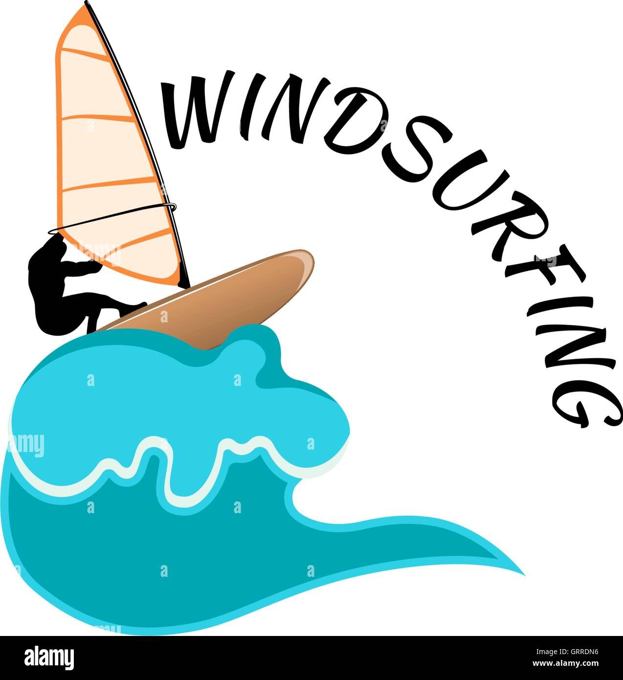 Windsurfing logo vector illustration Banque de photographies et d ...