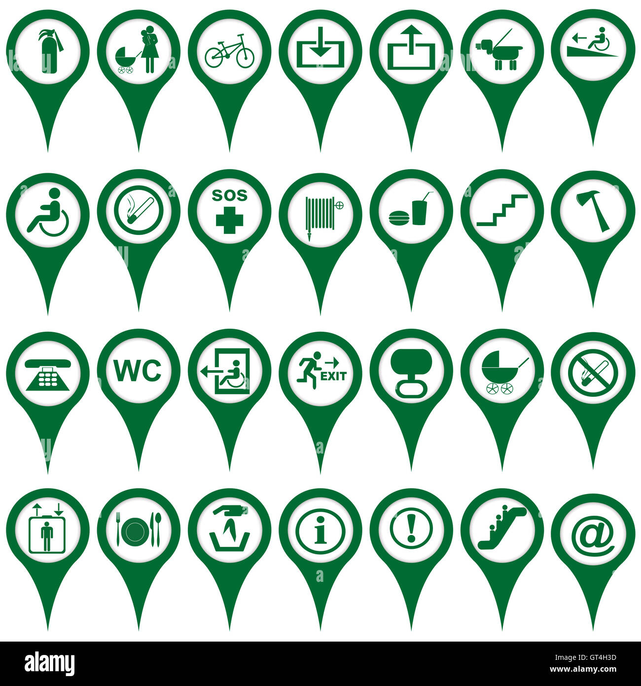 La carte de communication avec différents symboles Photo Stock - Alamy