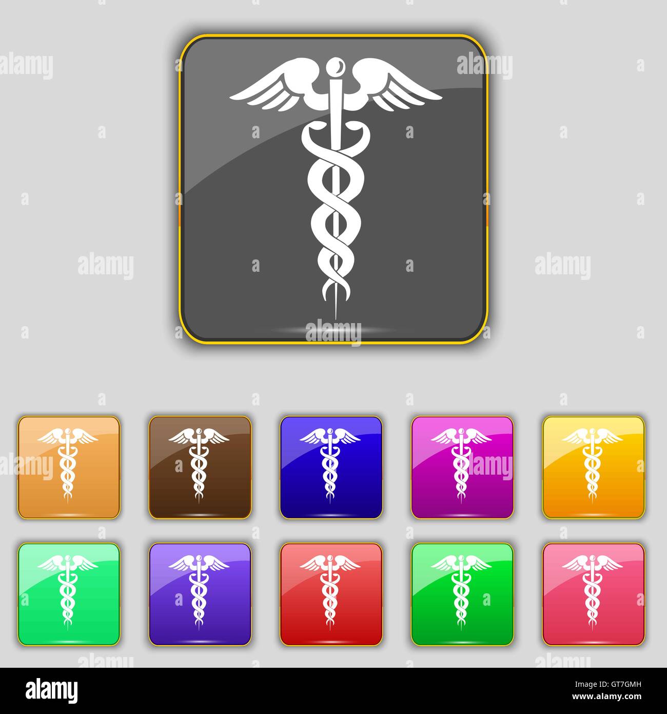 L'icône de médecine signe. Set avec 11 boutons de couleur pour votre ...
