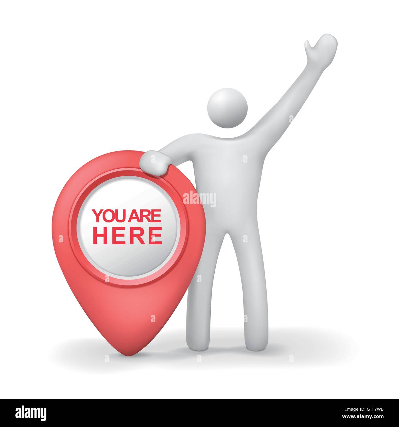 Avec la 3d Vous êtes ici symbole isolé sur fond blanc Image Vectorielle ...