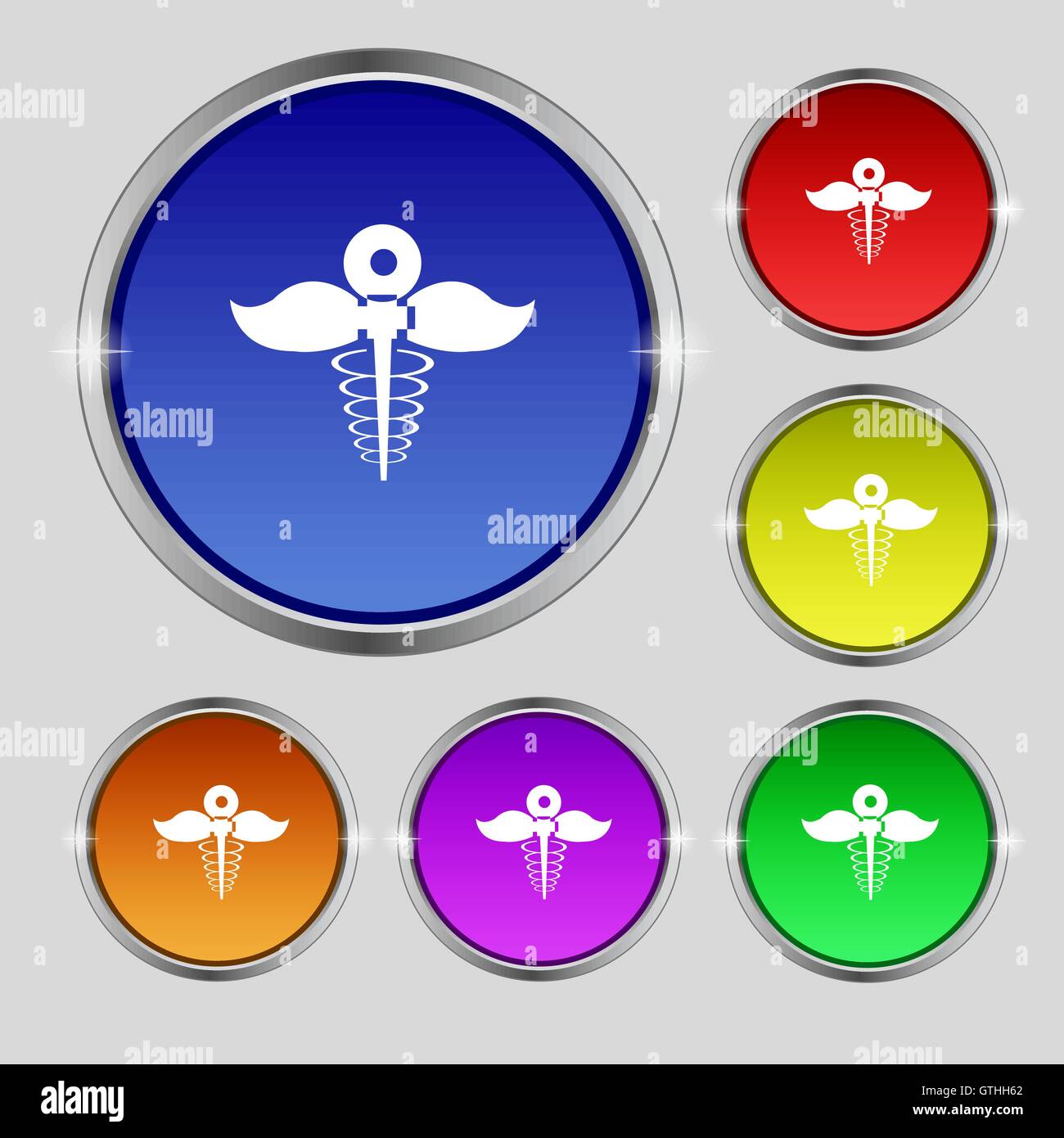 L'icône de la Santé signe. Le symbole rond sur les boutons de couleurs ...