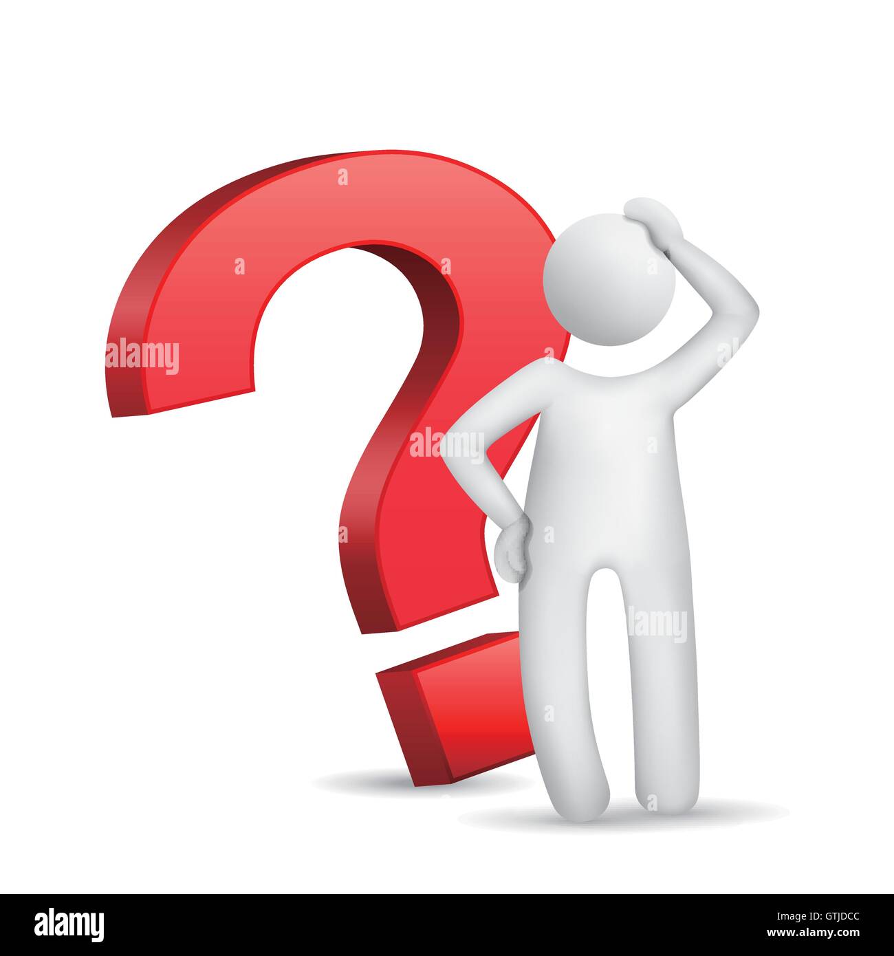 Bonhomme blanc perplexe Banque d'images vectorielles - Alamy