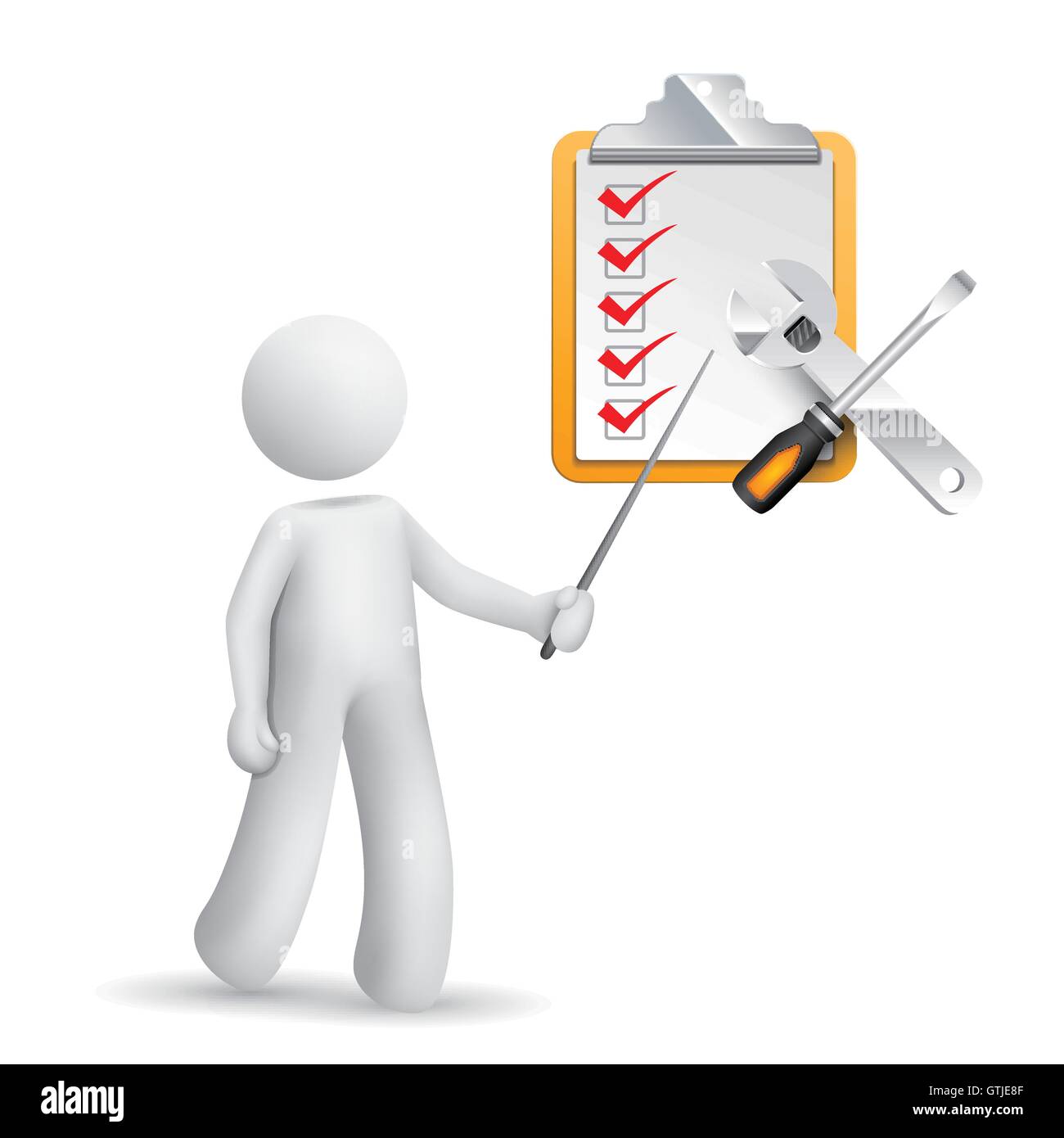 Stick figure checklist Banque d'images vectorielles - Alamy