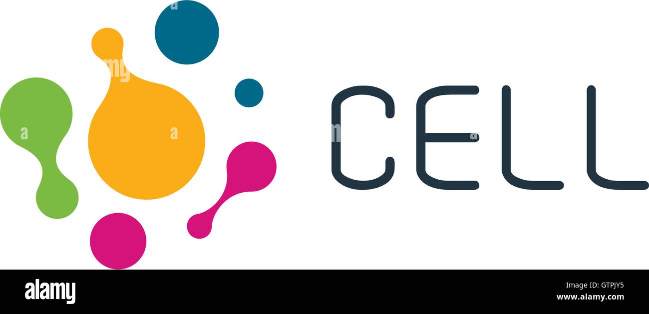 Logo vector cellulaire. L'icône de la chimie inhabituelle isolés. Logo ...