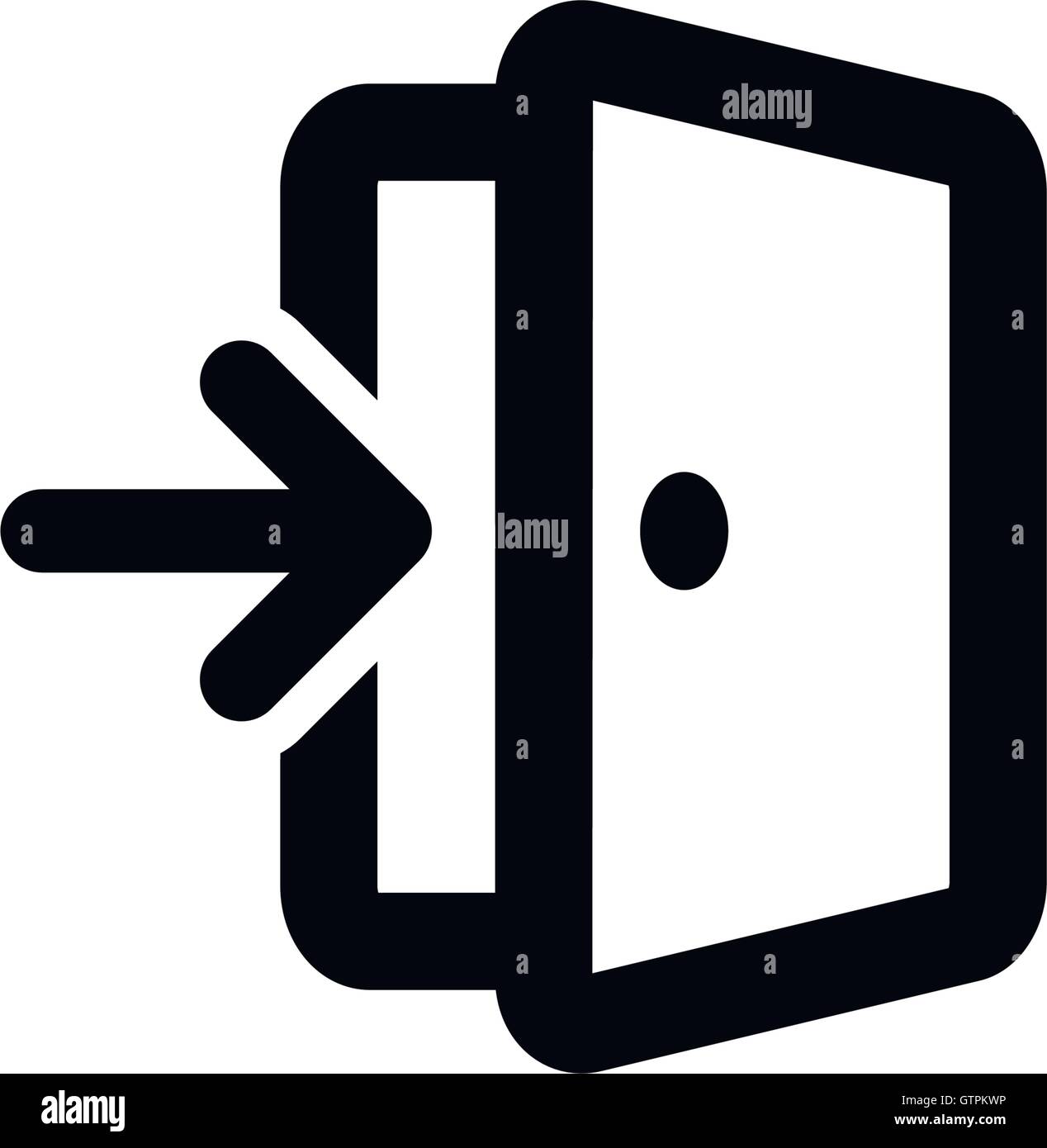 Serrure de porte dans la porte blanche Banque d'images vectorielles - Alamy