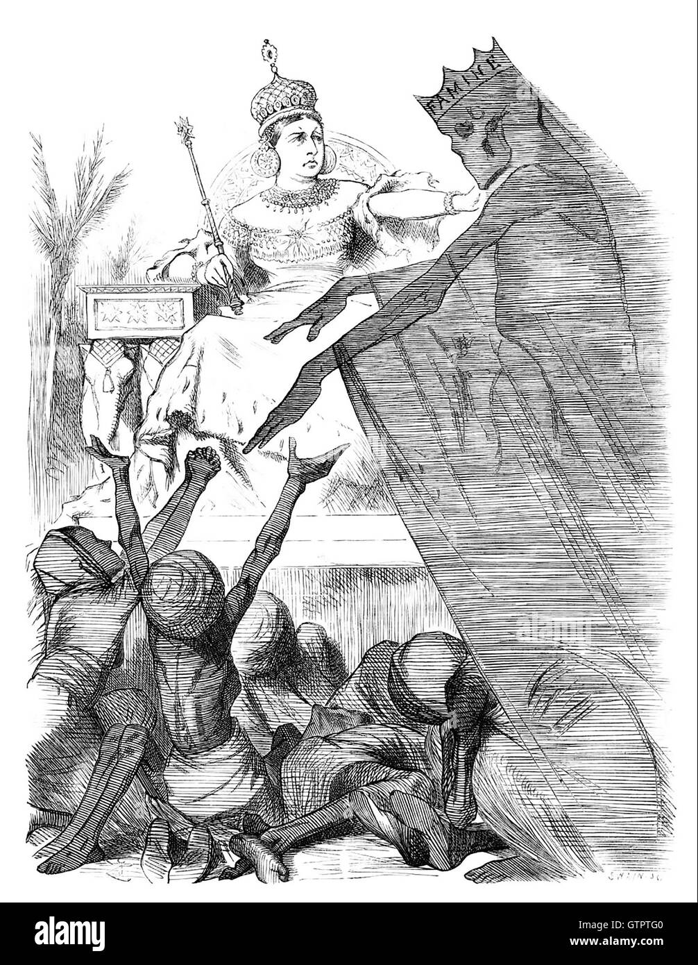 Spectre DE LA FAMINE EN INDE BRITANNIQUE dessin animé de l'Illustrated ...